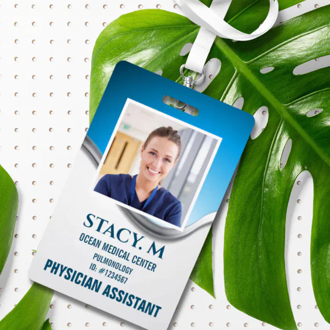 Healthcare Hospital Employee Name Title Photo ID Badge | Zazzle