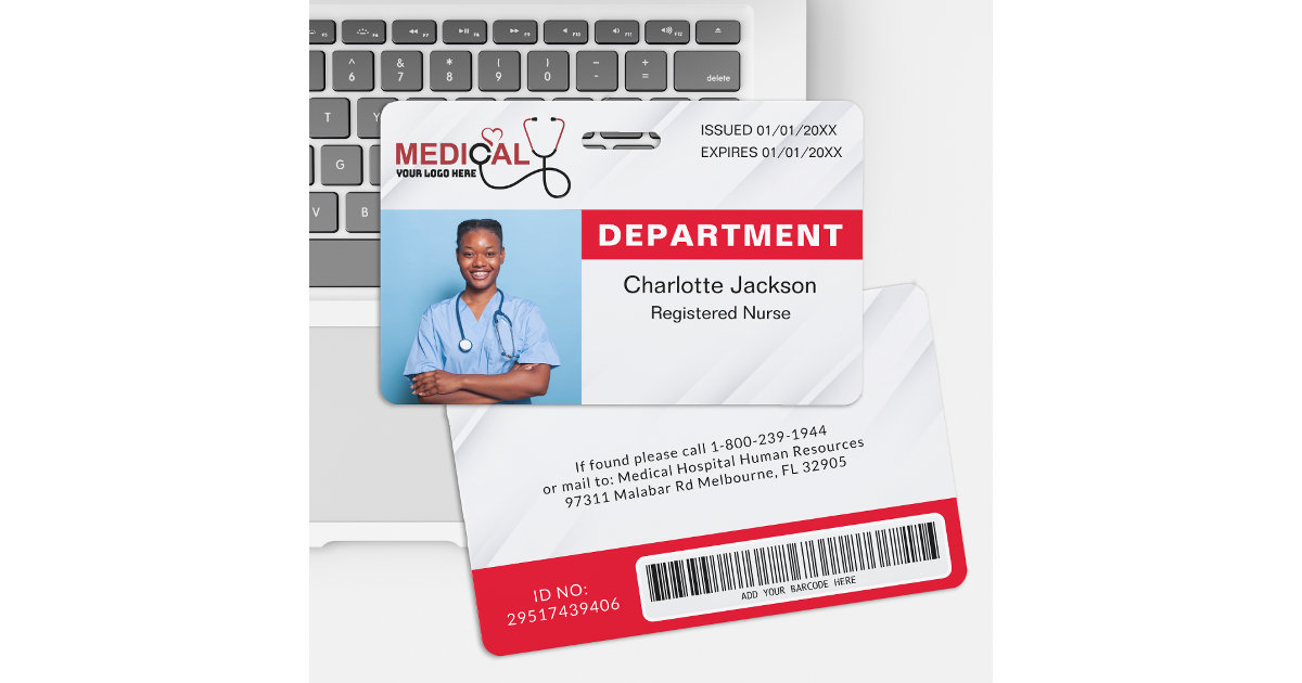 Healthcare Identification Custom Employee Badge | Zazzle