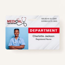 Healthcare Identification Custom Employee Badge | Zazzle