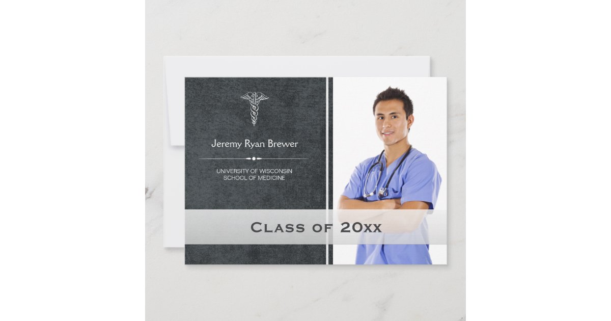HealthCare Medical Graduation Photo Announcement | Zazzle