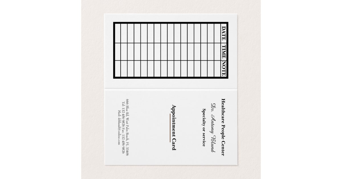 Healthcare Patient appointment cards | Zazzle