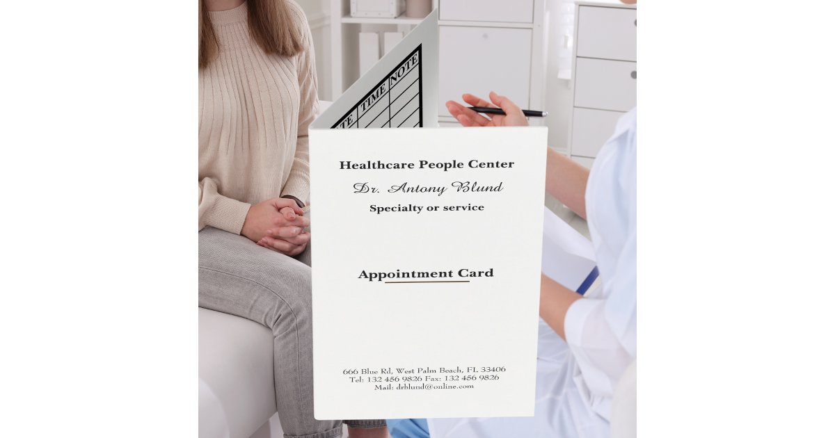 Healthcare Patient appointment cards | Zazzle