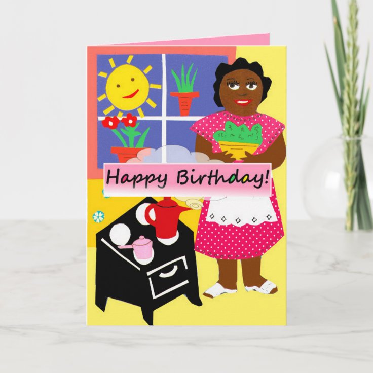 Healthy birthday collards greeting card | Zazzle