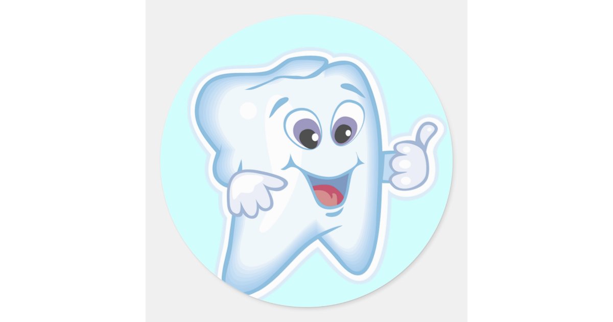 Healthy Happy Tooth Classic Round Sticker | Zazzle