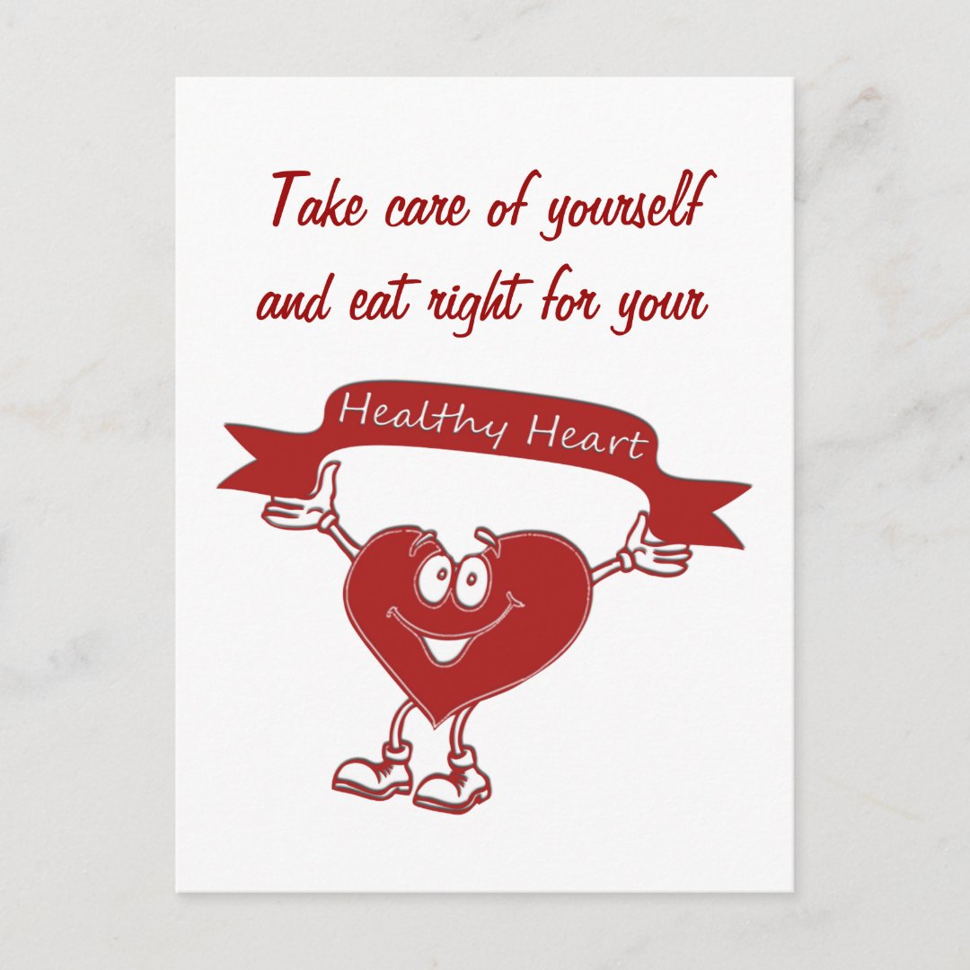 Healthy Heart man cardiology awareness symbol Postcard | Zazzle