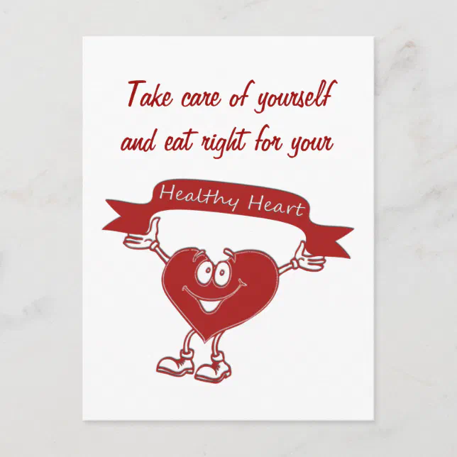 Healthy Heart man cardiology awareness symbol Postcard | Zazzle