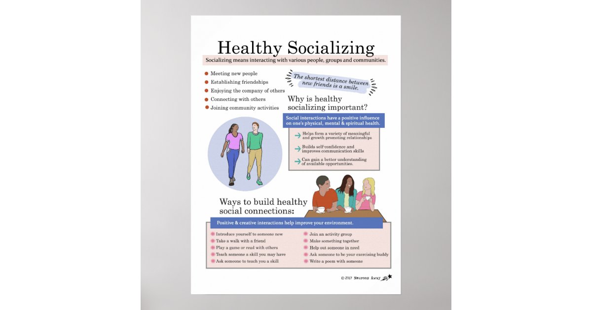 Healthy Socializing Poster | Zazzle