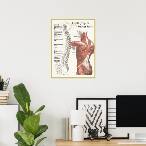 Healthy Spine, Strong Body Chiropractic Poster | Zazzle