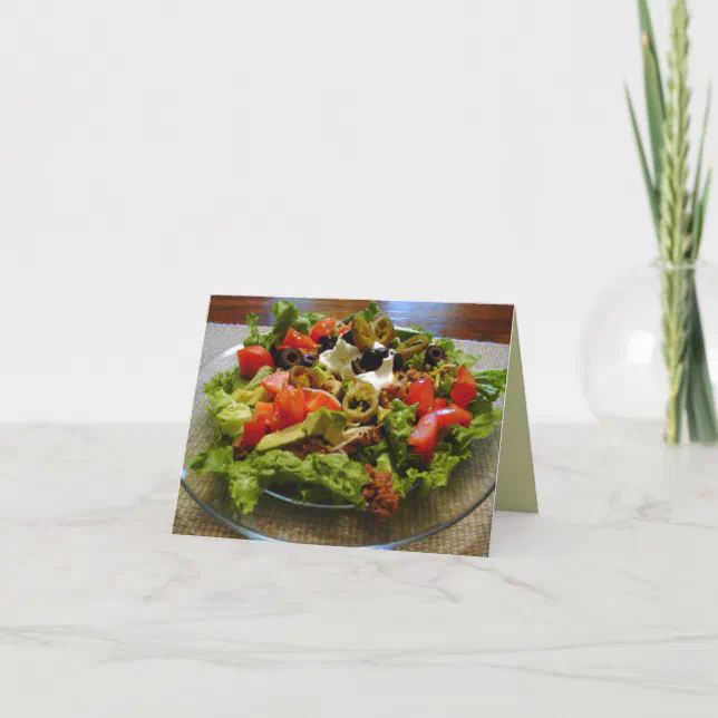Healthy Taco Salad Recipe Note Card | Zazzle