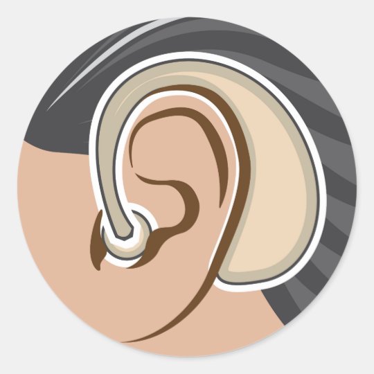 Hearing Aid Classic Round Sticker | Zazzle.com