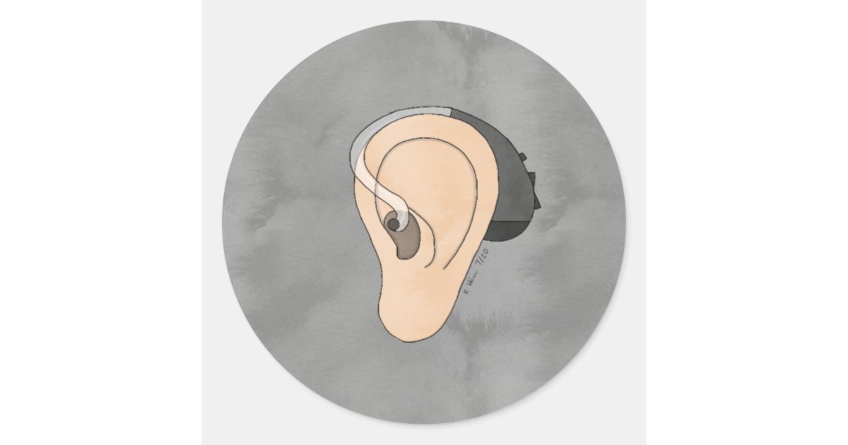 Hearing Aide Sticker | Zazzle