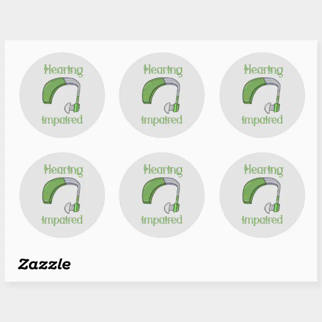 Hearing impaired classic round sticker | Zazzle