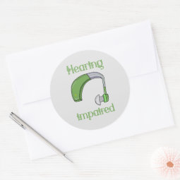 Hearing impaired classic round sticker | Zazzle