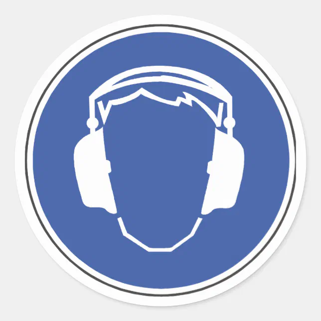 Hearing Protection Safety Sticker | Zazzle