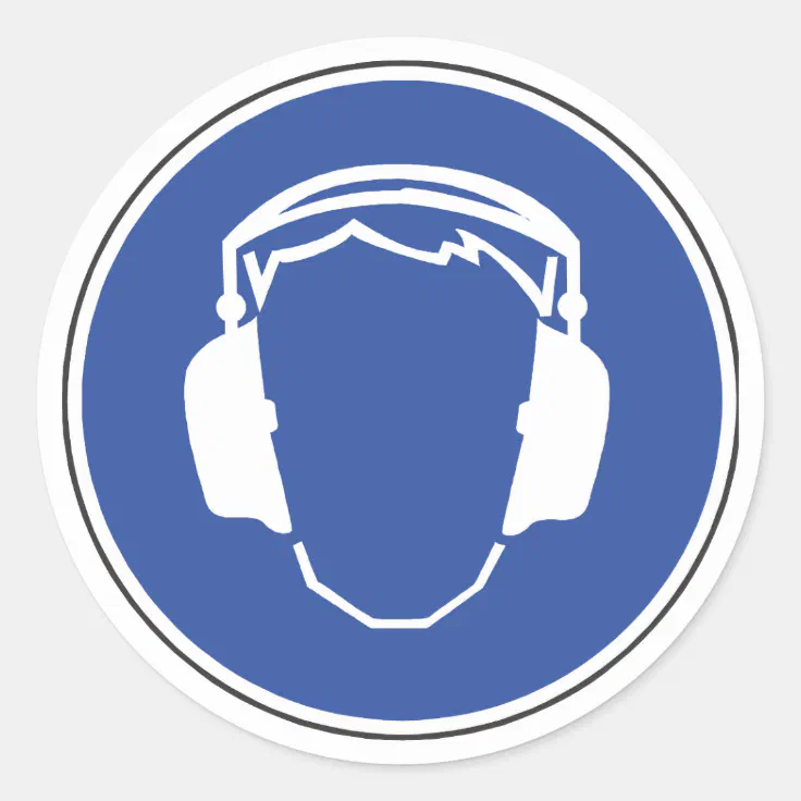 Hearing Protection Safety Sticker | Zazzle