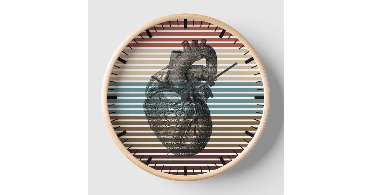 Heart anatomy clock for hospital cardiology unit | Zazzle