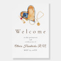 Heart and Stethoscope Graduation Welcome Sign | Zazzle
