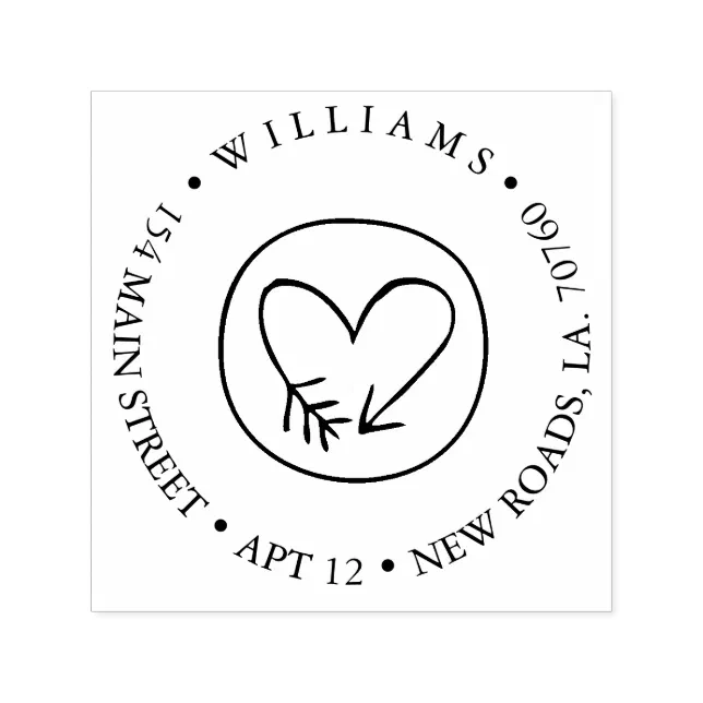 Heart Arrow Return Address Self-inking Stamp | Zazzle