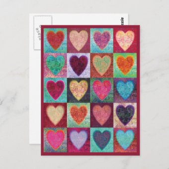 Heart Art Tiles Postcard | Zazzle