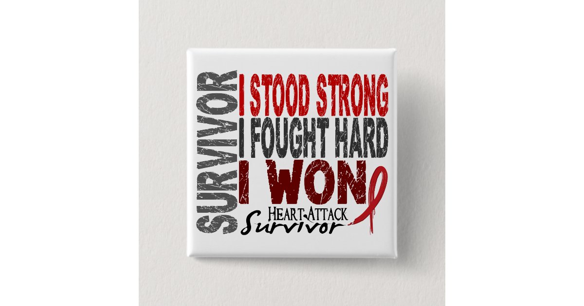 Heart Attack Survivor 4 Heart Disease Button | Zazzle