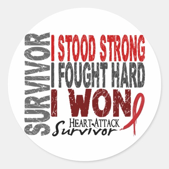 Heart Attack Survivor 4 Heart Disease Classic Round Sticker | Zazzle.com