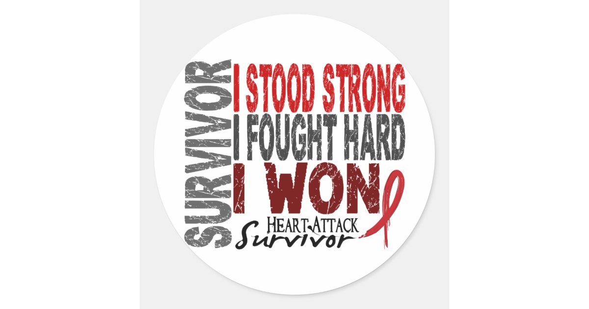 Heart Attack Survivor 4 Heart Disease Classic Round Sticker | Zazzle