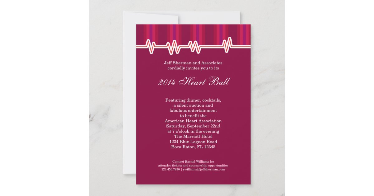 Heart Ball Fundraising Event Invitation | Zazzle