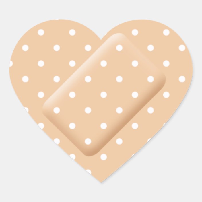 Heart Bandage Cute Polkadot Nurse Medical Get Well Heart Sticker ...