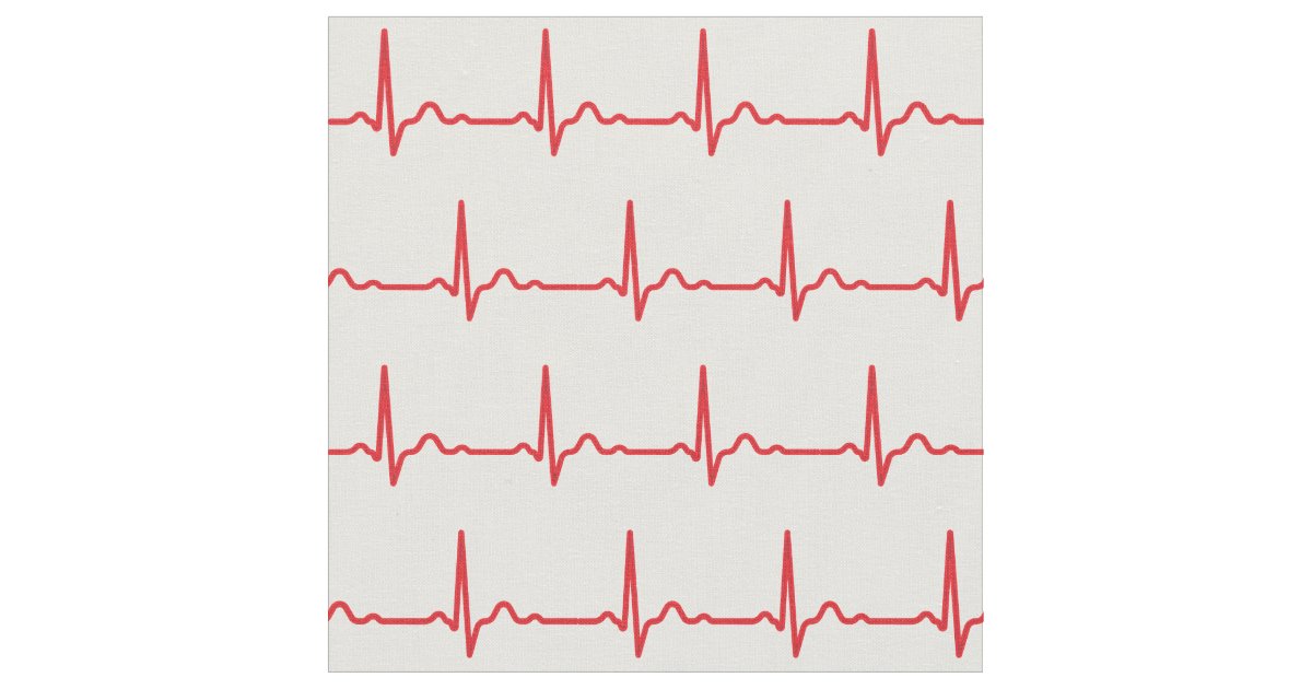 Heart Beat Rate Rhythm Medical Pattern Fabric | Zazzle