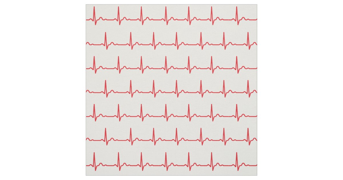 Heart Beat Rate Rhythm Medical Pattern Fabric | Zazzle