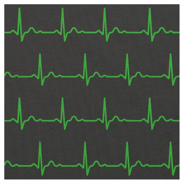 Heart Beat Rate Rhythm Medical Pattern Fabric | Zazzle