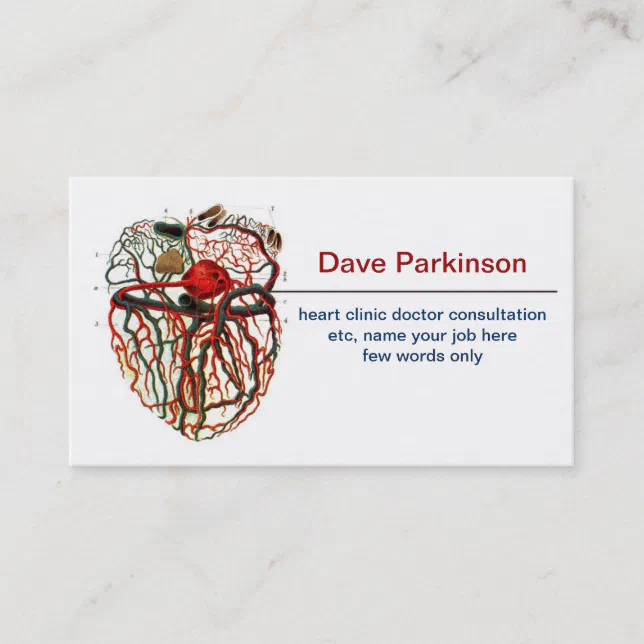heart blood system business card | Zazzle
