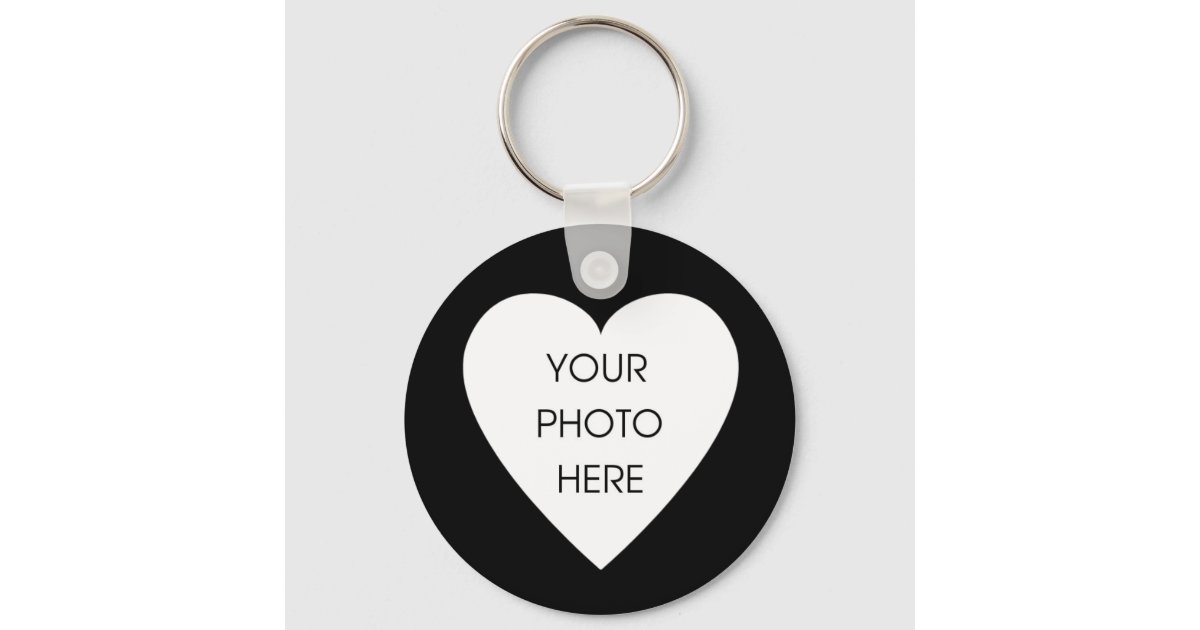 Heart Border Keychain Template - Black | Zazzle