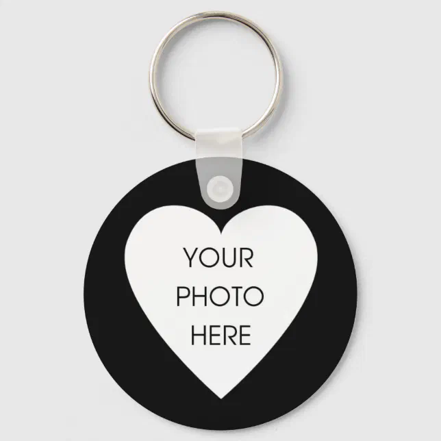 Heart Border Keychain Template - Black | Zazzle