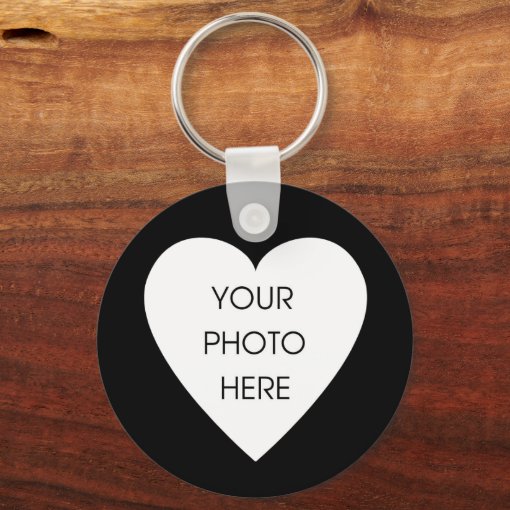 Heart Border Keychain Template - Black | Zazzle