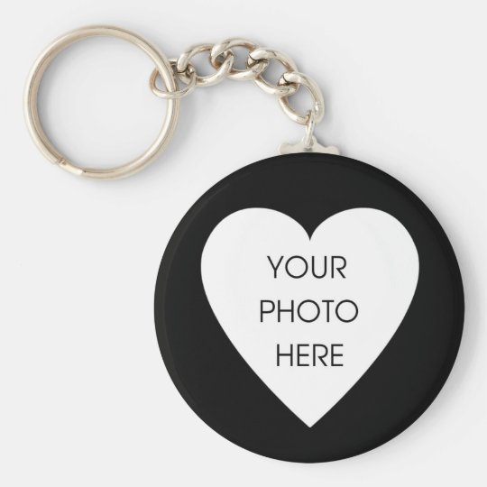 Heart Border Keychain Template - Black | Zazzle.com