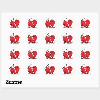 Heart Breaker Classic Round Sticker | Zazzle