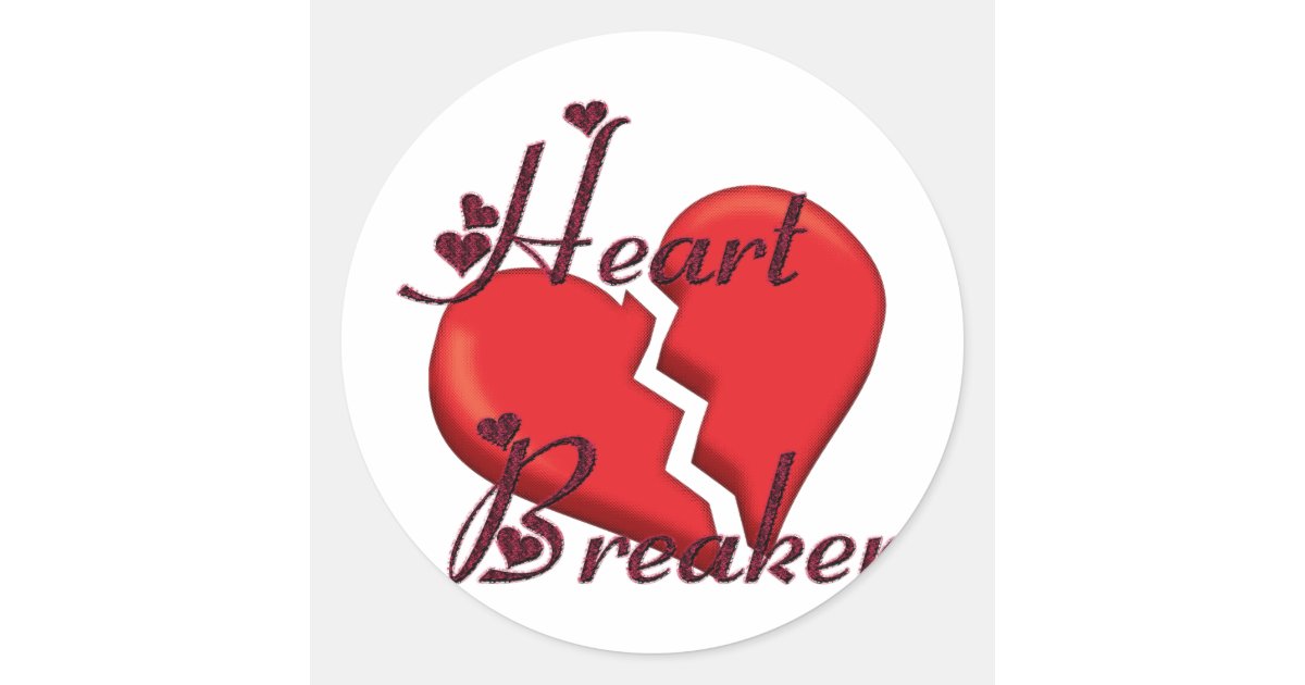 Heart Breaker Classic Round Sticker | Zazzle