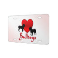 Heart Bulldogs License Plate | Zazzle