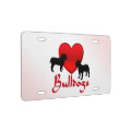 Heart Bulldogs License Plate | Zazzle