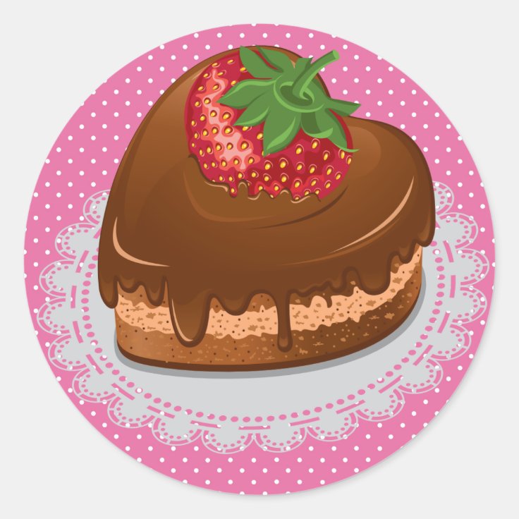 Heart Cake Sticker | Zazzle
