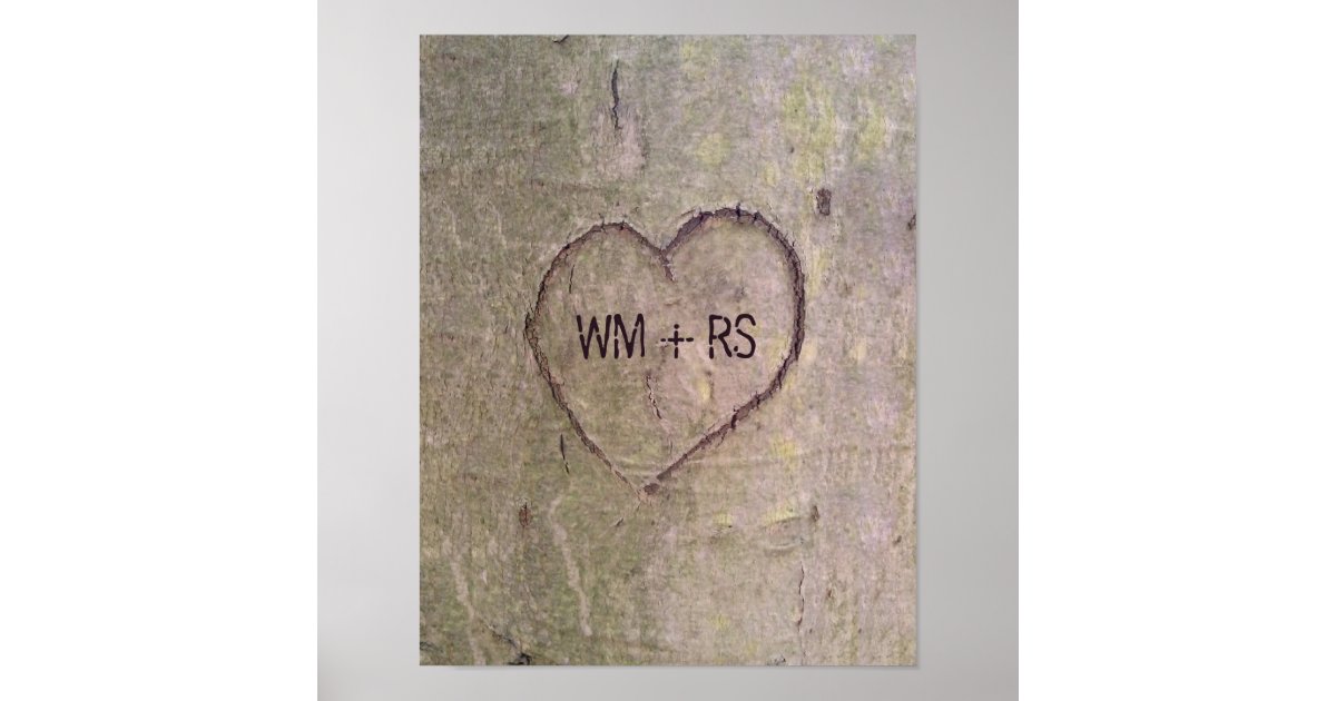 Heart Carved in a Tree Poster | Zazzle