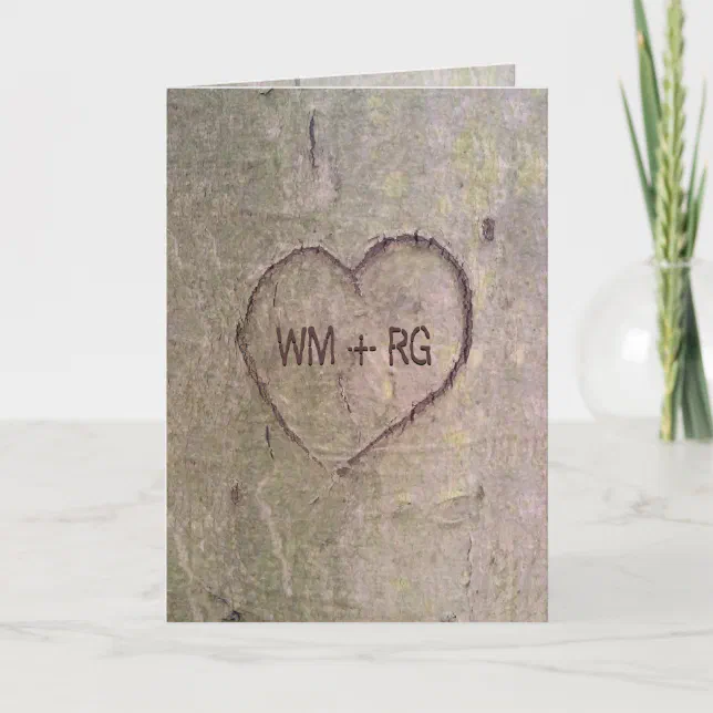 Heart Carved in Tree Wedding Invitation Card | Zazzle