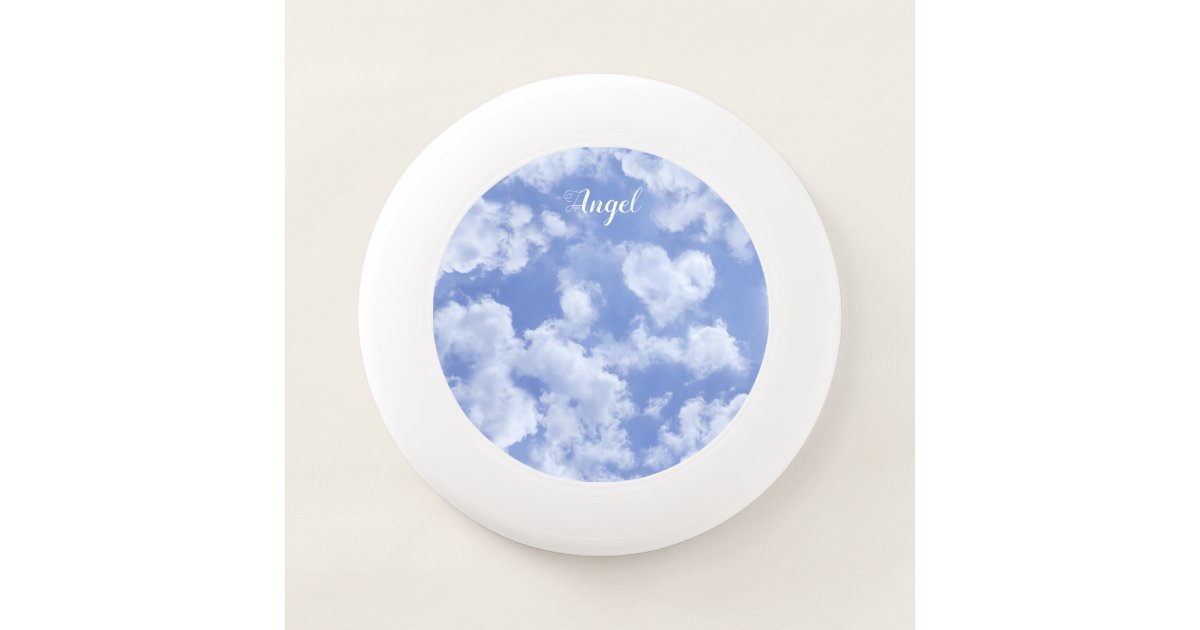 Heart Cloud Sky Cute Fun Modern Blue Custom Name Wham-O Frisbee | Zazzle