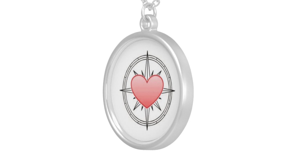 Heart Compass Pendant | Zazzle