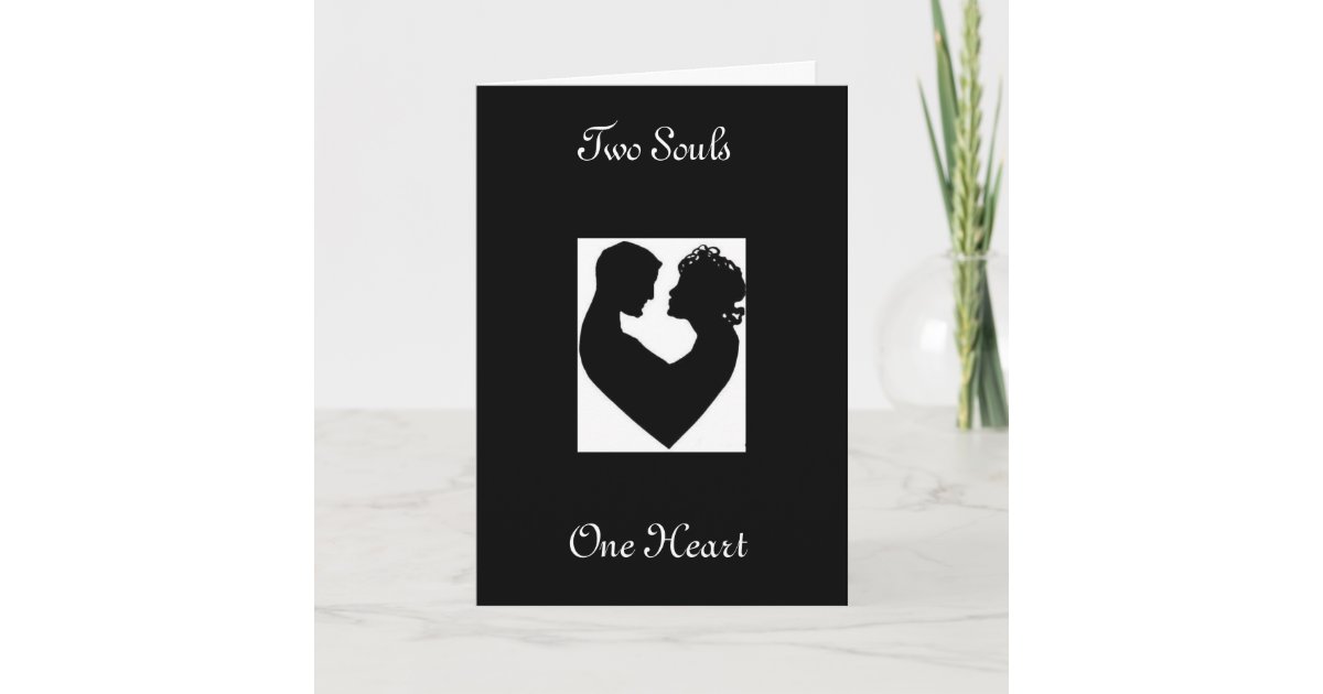 Heart Couple, Two Souls, One Heart Card | Zazzle