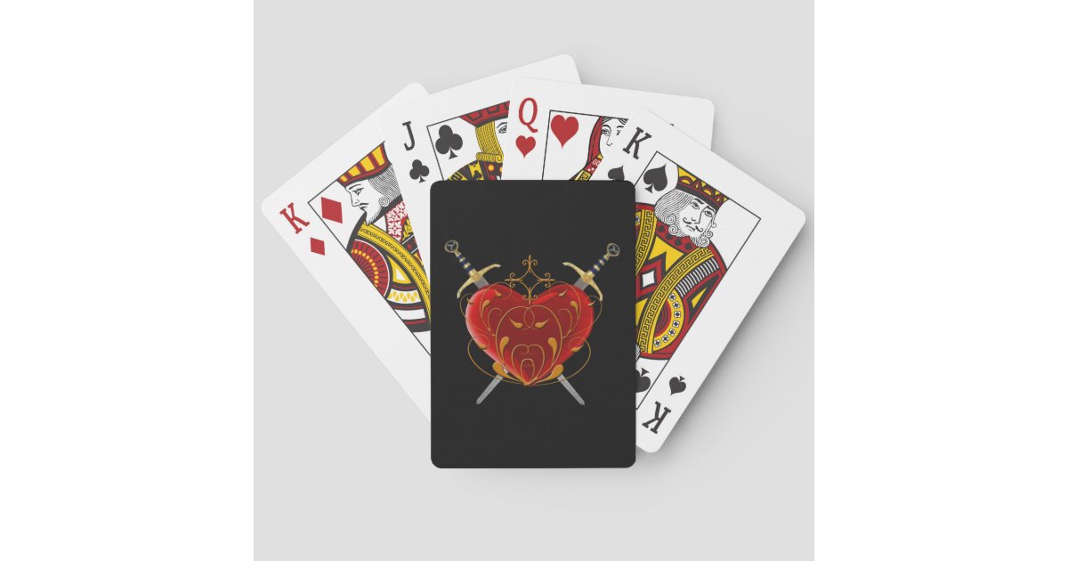 Heart & Daggers Playing Cards | Zazzle