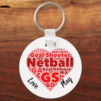 Heart Design GS Inspirational Netball Keychain | Zazzle