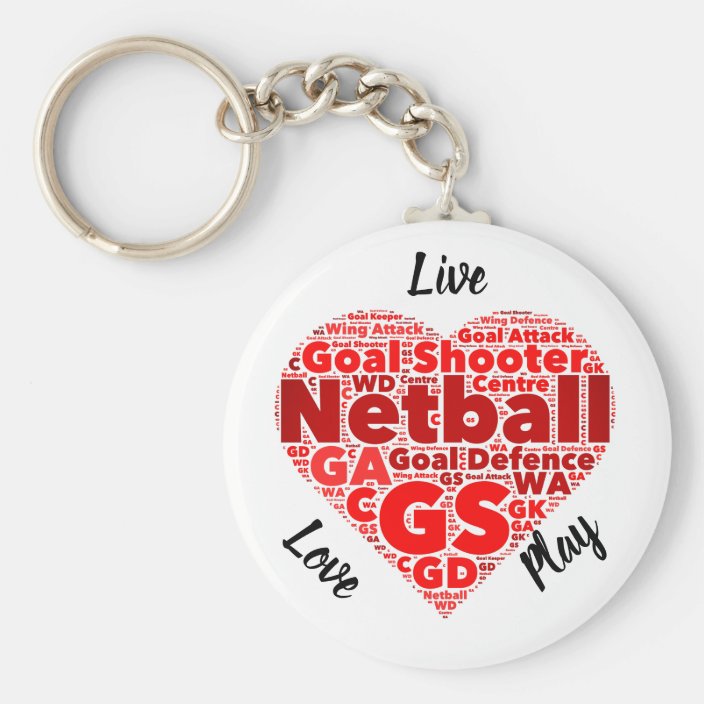 Heart Design GS Inspirational Netball Keychain | Zazzle.com
