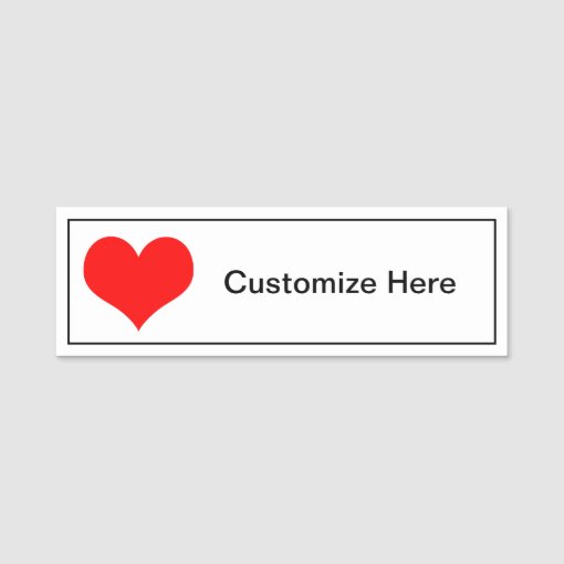 Heart Design Name Tag | Zazzle